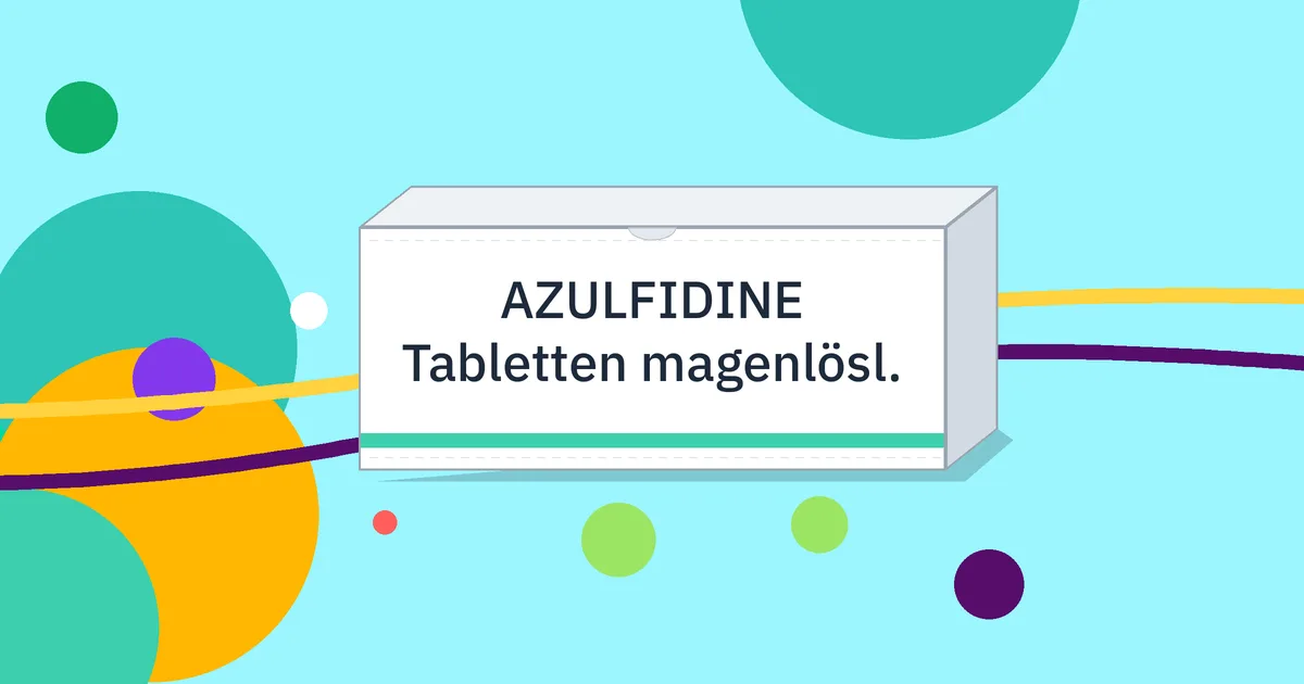 Symbolbild: Packung mit der Aufschrift AZULFIDINE Tabletten magenlösl. (PZN 01923474) – Verfügbarkeit und Bezug in Apotheken in Frankfurt am Main