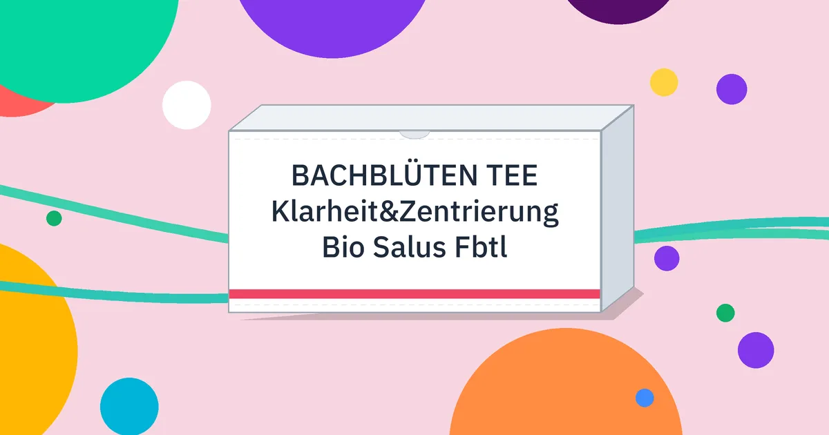 Symbolbild: Packung mit der Aufschrift BACHBLÜTEN TEE Klarheit&Zentrierung Bio Salus Fbtl (PZN 07373135) – Verfügbarkeit und Bezug in Apotheken in Frankfurt am Main