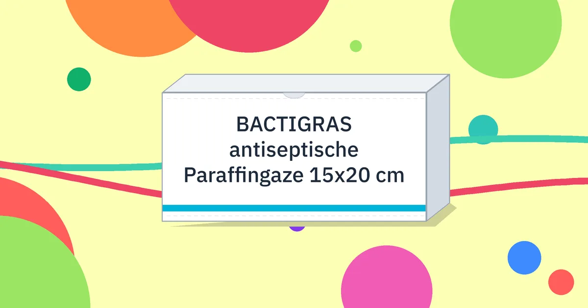 Symbolbild: Packung mit der Aufschrift BACTIGRAS antiseptische Paraffingaze 15x20 cm (PZN 08407385) – Verfügbarkeit und Bezug in Apotheken in Frankfurt am Main
