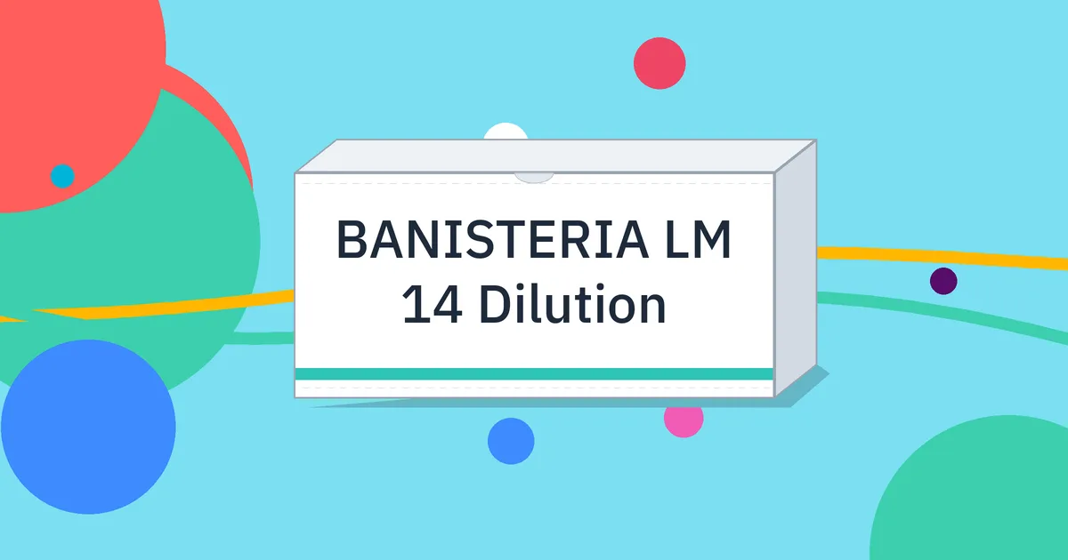 Symbolbild: Packung mit der Aufschrift BANISTERIA LM 14 Dilution (PZN 13375718) – Verfügbarkeit und Bezug in Apotheken in Frankfurt am Main