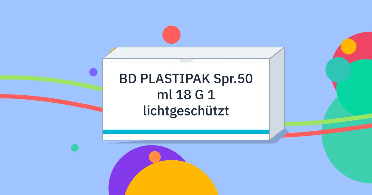 Symbolbild: Packung mit der Aufschrift BD PLASTIPAK Spr.50 ml 18 G 1 lichtgeschützt (PZN 14352665) – Verfügbarkeit und Bezug in Apotheken in Frankfurt am Main