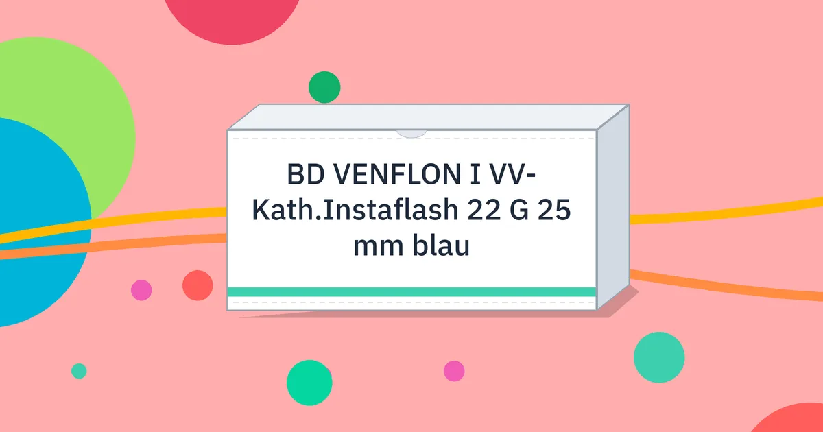 Symbolbild: Packung mit der Aufschrift BD VENFLON I VV-Kath.Instaflash 22 G 25 mm blau (PZN 20273987) – Verfügbarkeit und Bezug in Apotheken in Frankfurt am Main