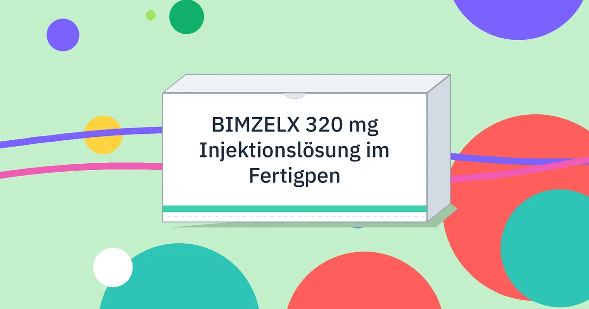 Symbolbild: Packung mit der Aufschrift BIMZELX 320 mg Injektionslösung im Fertigpen (PZN 19228964) – Verfügbarkeit und Bezug in Apotheken in Frankfurt am Main