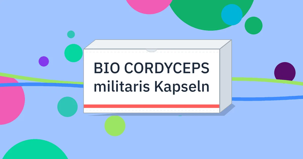 Symbolbild: Packung mit der Aufschrift BIO CORDYCEPS militaris Kapseln (PZN 11551967) – Verfügbarkeit und Bezug in Apotheken in Frankfurt am Main