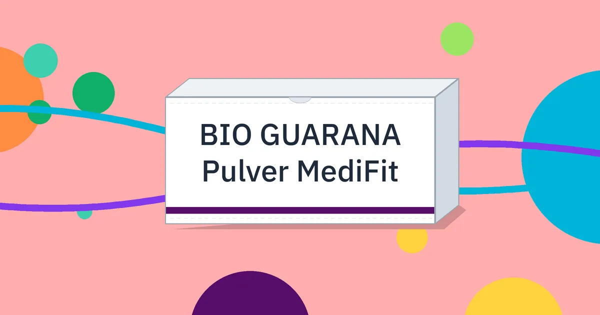 Symbolbild: Packung mit der Aufschrift BIO GUARANA Pulver MediFit (PZN 13417061) – Verfügbarkeit und Bezug in Apotheken in Frankfurt am Main