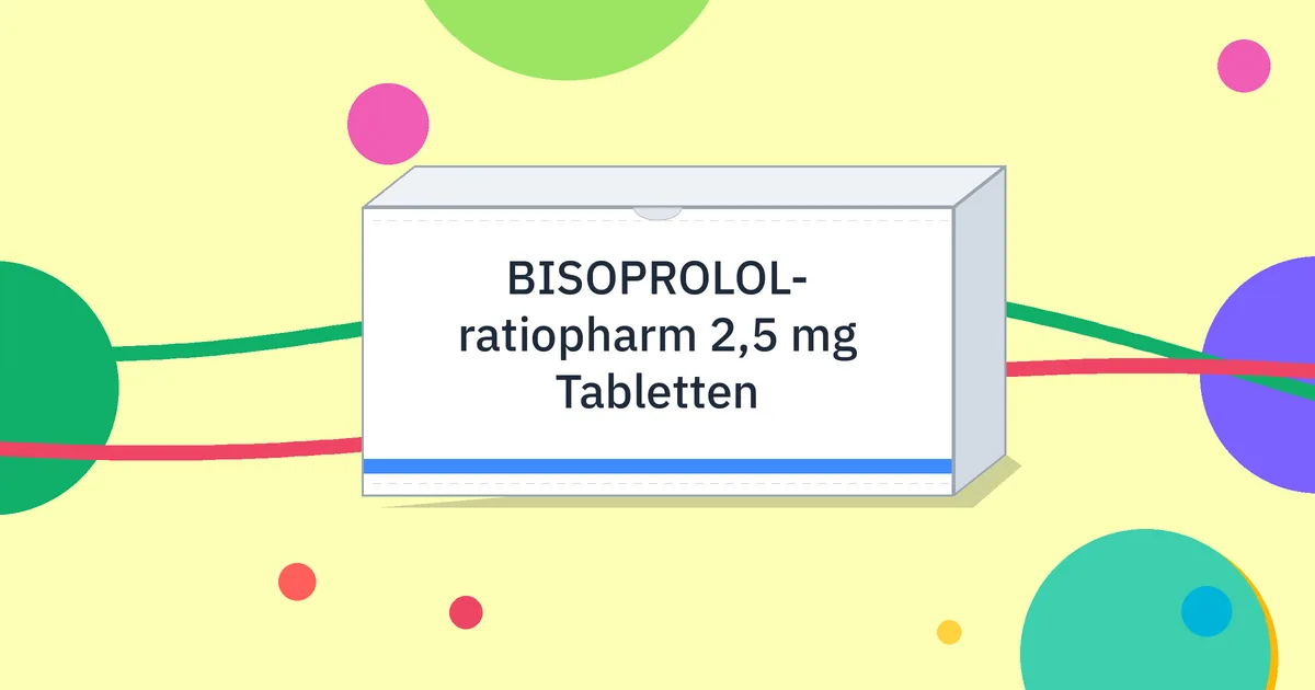 Symbolbild: Packung mit der Aufschrift BISOPROLOL-ratiopharm 2,5 mg Tabletten (PZN 10330075) – Verfügbarkeit und Bezug in Apotheken in Frankfurt am Main