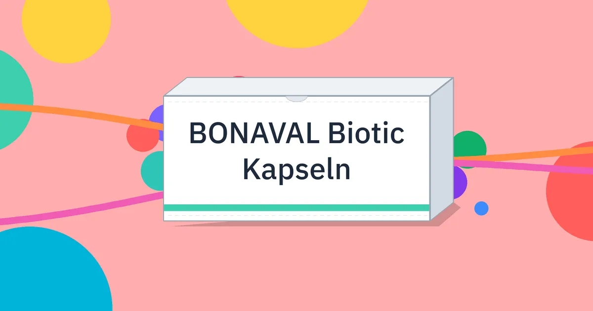 Symbolbild: Packung mit der Aufschrift BONAVAL Biotic Kapseln (PZN 19825648) – Verfügbarkeit und Bezug in Apotheken in Frankfurt am Main