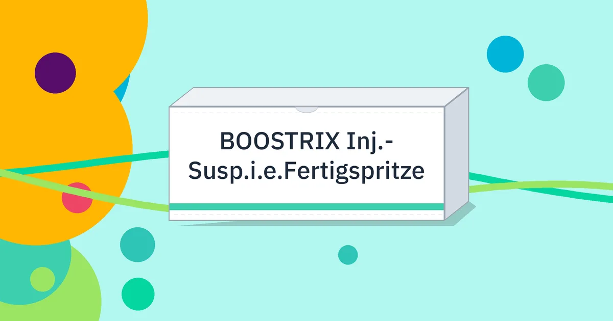 Symbolbild: Packung mit der Aufschrift BOOSTRIX Inj.-Susp.i.e.Fertigspritze (PZN 18798027) – Verfügbarkeit und Bezug in Apotheken in Frankfurt am Main