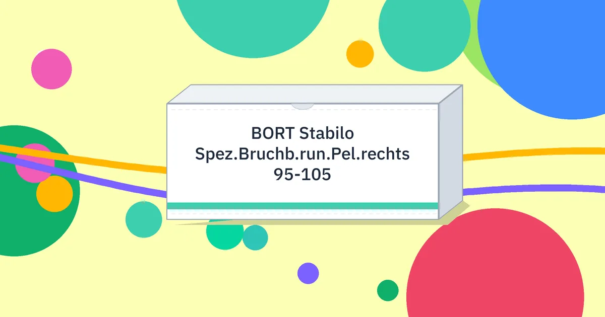 Symbolbild: Packung mit der Aufschrift BORT Stabilo Spez.Bruchb.run.Pel.rechts 95-105 (PZN 07196058) – Verfügbarkeit und Bezug in Apotheken in Frankfurt am Main