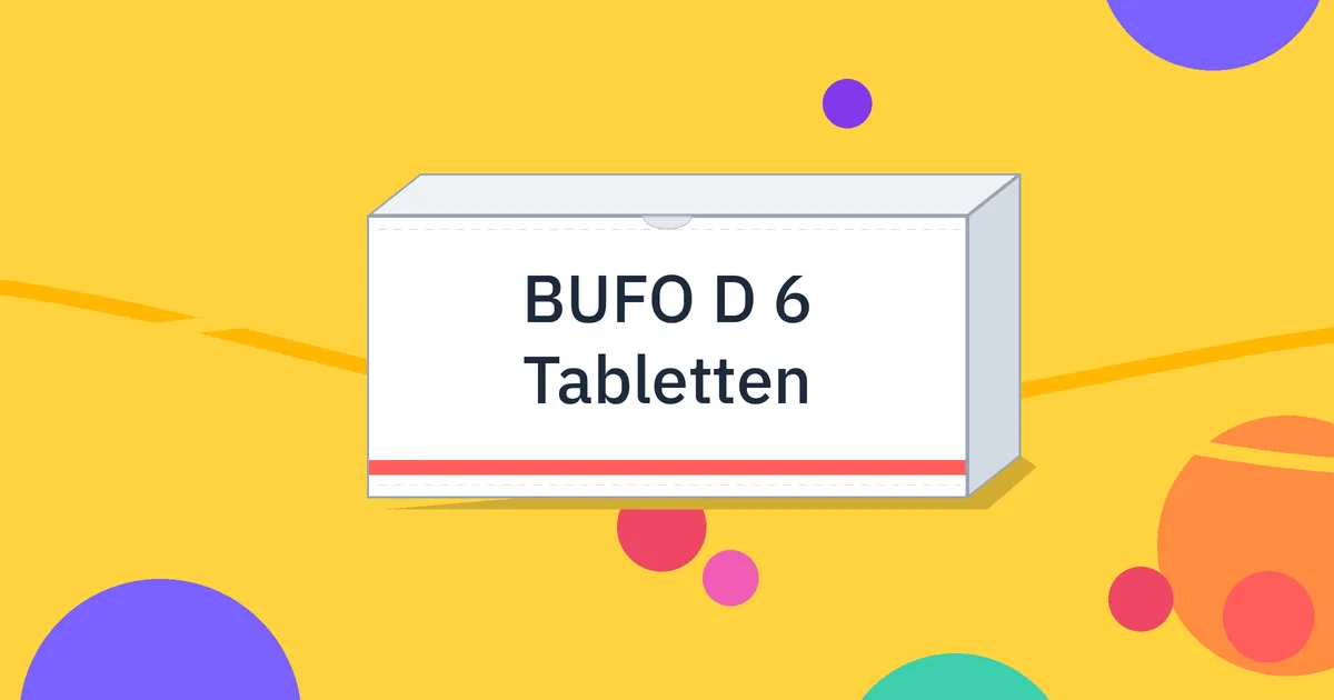 Symbolbild: Packung mit der Aufschrift BUFO D 6 Tabletten (PZN 02626838) – Verfügbarkeit und Bezug in Apotheken in Frankfurt am Main