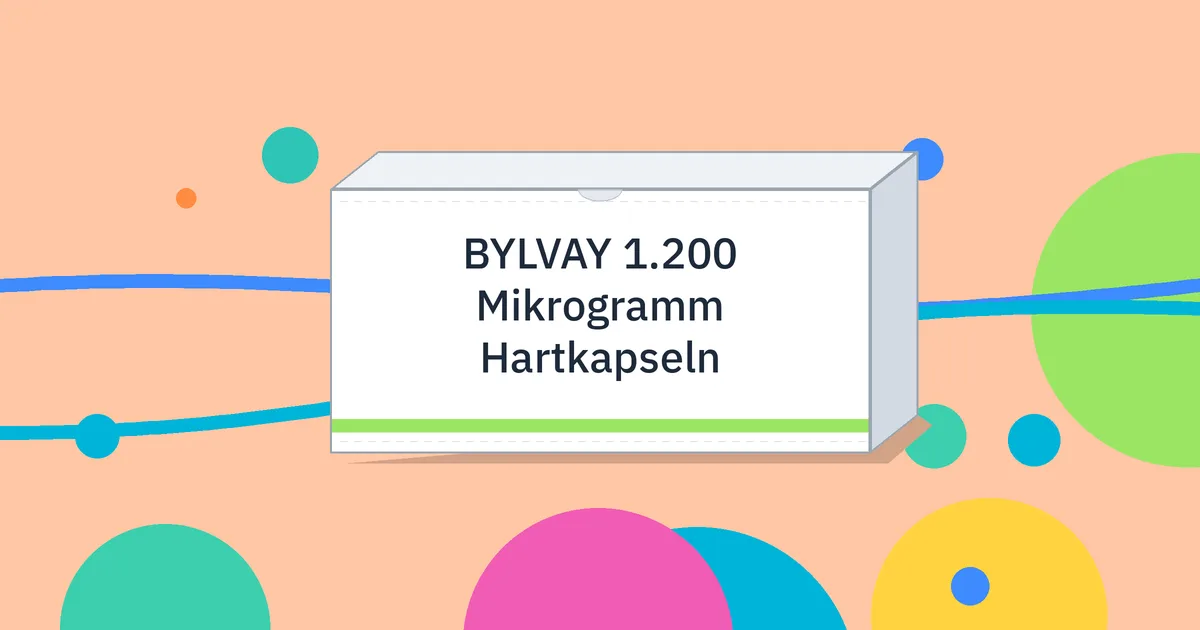 Symbolbild: Packung mit der Aufschrift BYLVAY 1.200 Mikrogramm Hartkapseln (PZN 17383146) – Verfügbarkeit und Bezug in Apotheken in Frankfurt am Main