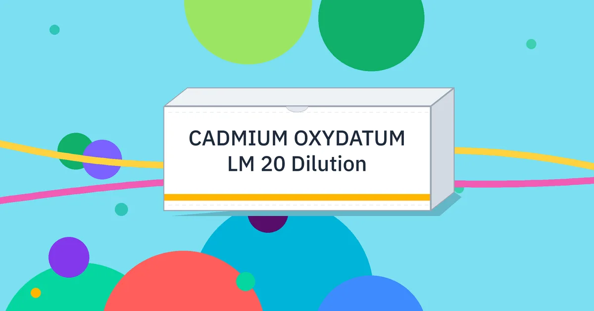 Symbolbild: Packung mit der Aufschrift CADMIUM OXYDATUM LM 20 Dilution (PZN 13401315) – Verfügbarkeit und Bezug in Apotheken in Frankfurt am Main