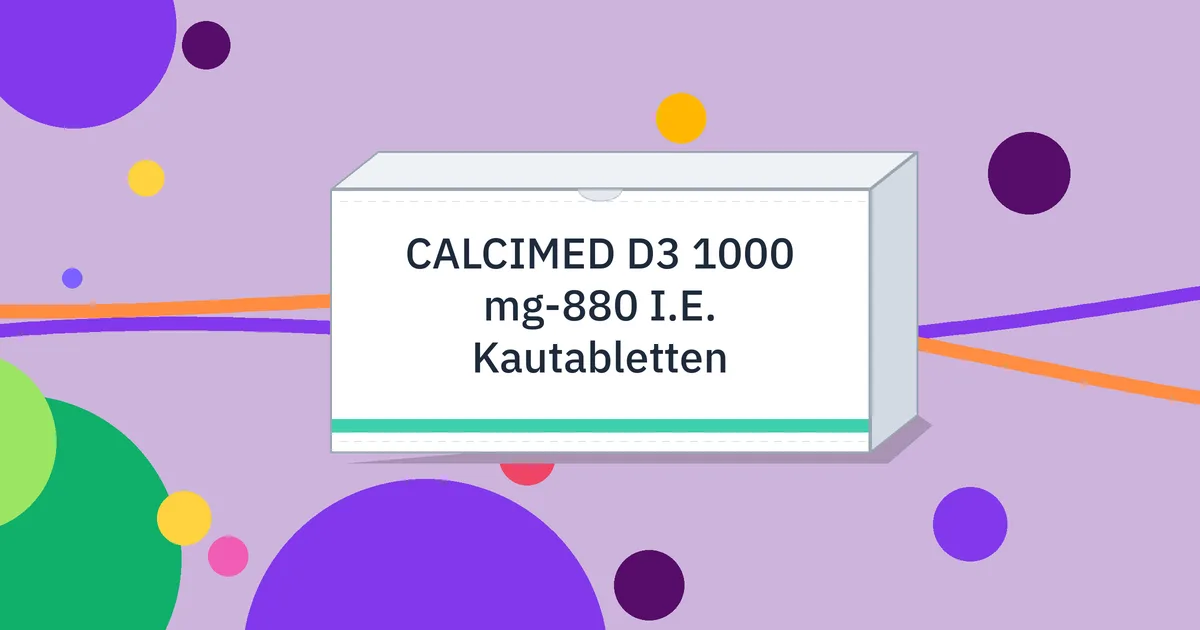 Symbolbild: Packung mit der Aufschrift CALCIMED D3 1000 mg-880 I.E. Kautabletten (PZN 09750197) – Verfügbarkeit und Bezug in Apotheken in Frankfurt am Main