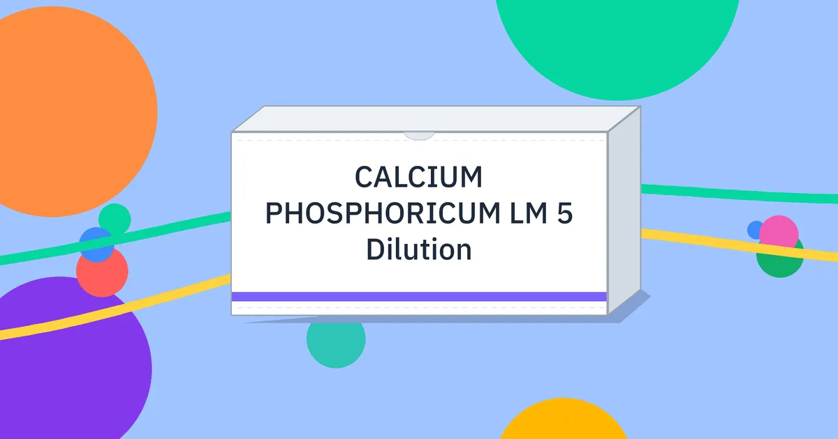 Symbolbild: Packung mit der Aufschrift CALCIUM PHOSPHORICUM LM 5 Dilution (PZN 12805163) – Verfügbarkeit und Bezug in Apotheken in Frankfurt am Main