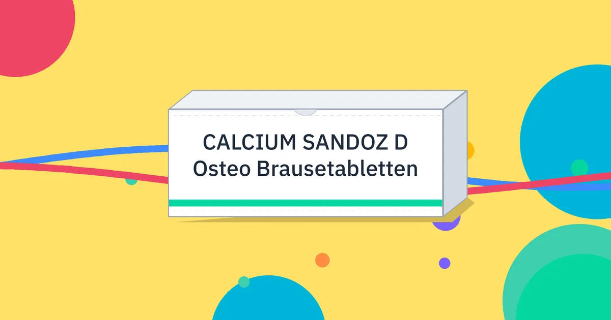 Symbolbild: Packung mit der Aufschrift CALCIUM SANDOZ D Osteo Brausetabletten (PZN 02340148) – Verfügbarkeit und Bezug in Apotheken in Frankfurt am Main
