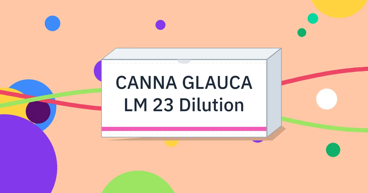 Symbolbild: Packung mit der Aufschrift CANNA GLAUCA LM 23 Dilution (PZN 13413146) – Verfügbarkeit und Bezug in Apotheken in Frankfurt am Main