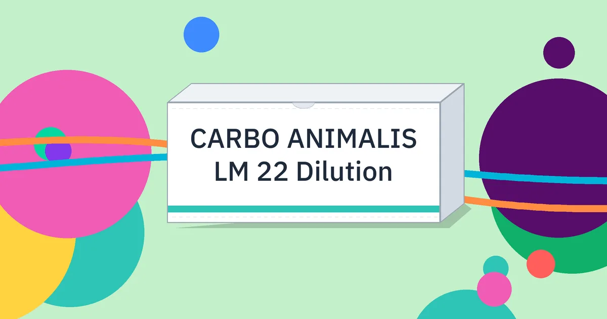 Symbolbild: Packung mit der Aufschrift CARBO ANIMALIS LM 22 Dilution (PZN 12809184) – Verfügbarkeit und Bezug in Apotheken in Frankfurt am Main