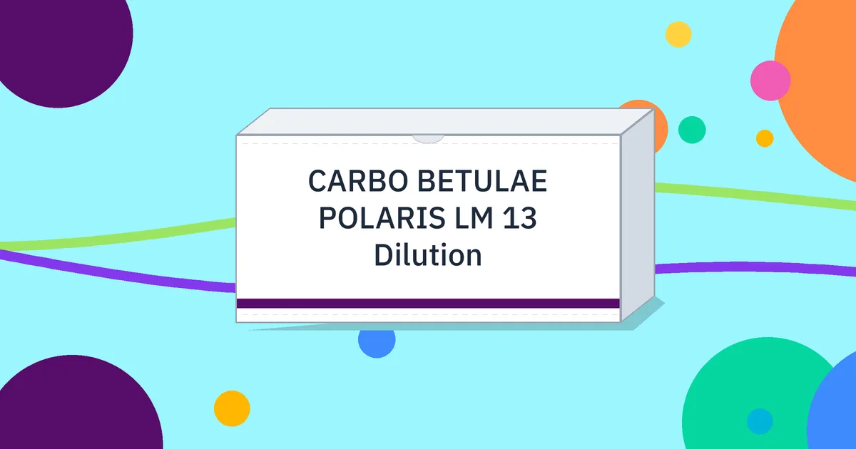 Symbolbild: Packung mit der Aufschrift CARBO BETULAE POLARIS LM 13 Dilution (PZN 13764213) – Verfügbarkeit und Bezug in Apotheken in Frankfurt am Main