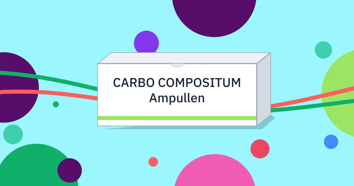 Symbolbild: Packung mit der Aufschrift CARBO COMPOSITUM Ampullen (PZN 04312529) – Verfügbarkeit und Bezug in Apotheken in Frankfurt am Main