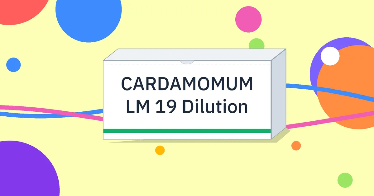 Symbolbild: Packung mit der Aufschrift CARDAMOMUM LM 19 Dilution (PZN 13429704) – Verfügbarkeit und Bezug in Apotheken in Frankfurt am Main