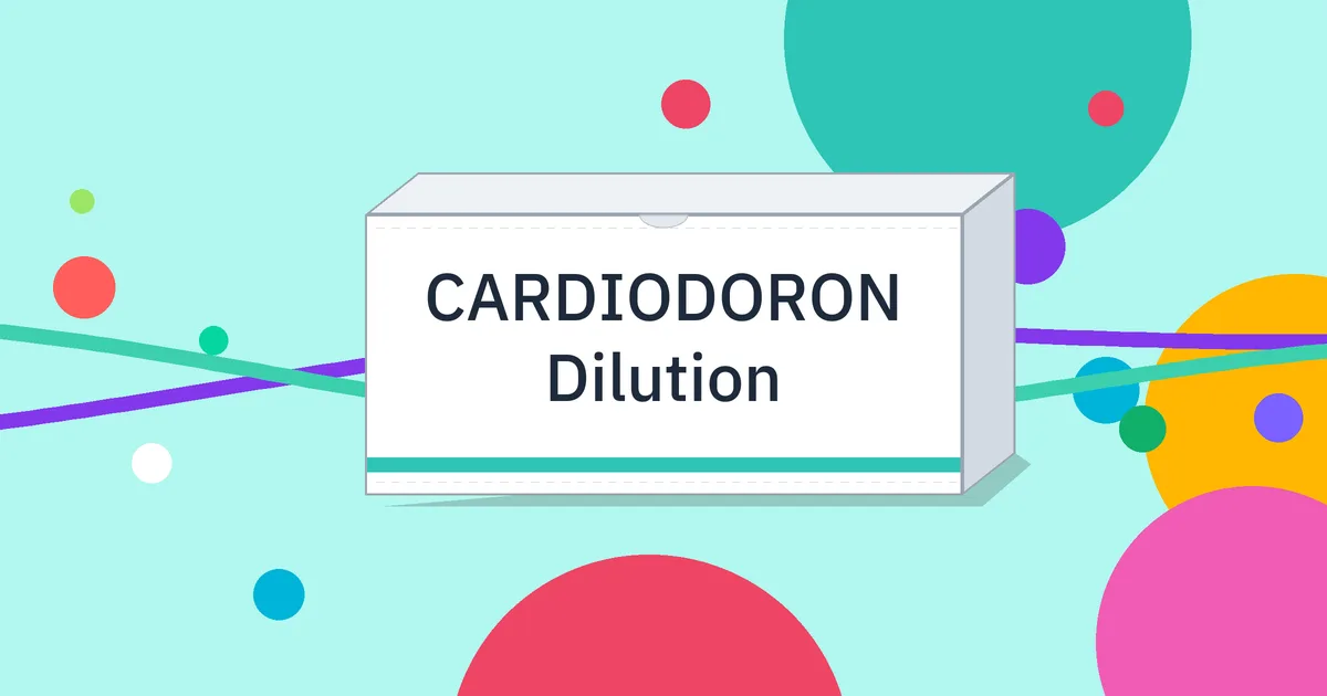 Symbolbild: Packung mit der Aufschrift CARDIODORON Dilution (PZN 01441522) – Verfügbarkeit und Bezug in Apotheken in Frankfurt am Main