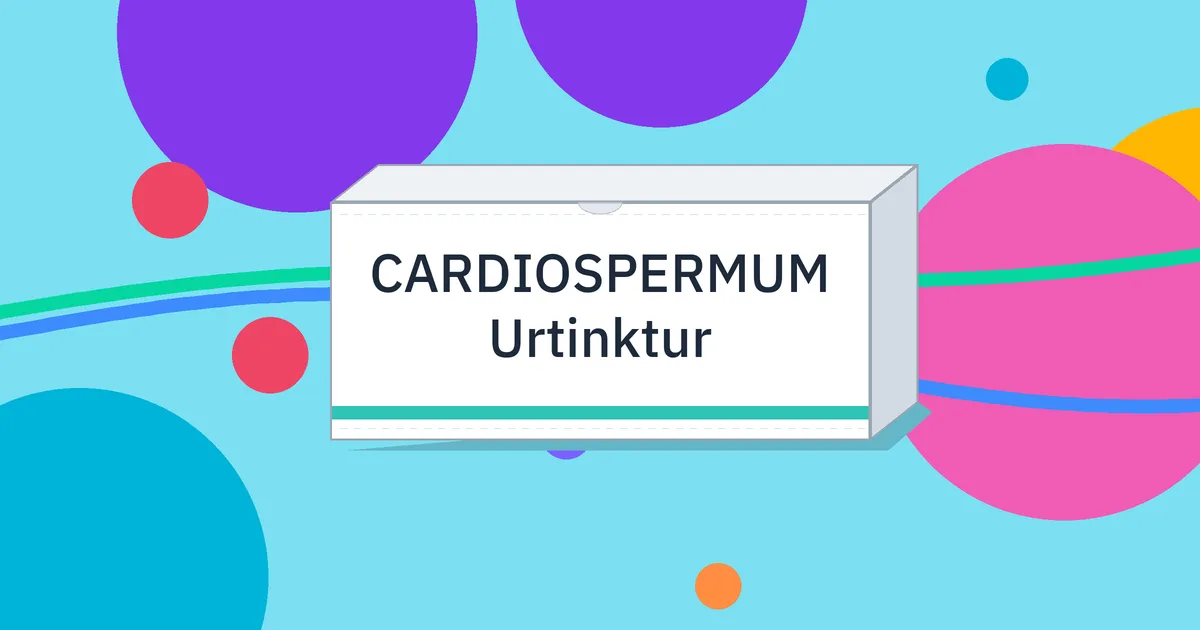Symbolbild: Packung mit der Aufschrift CARDIOSPERMUM Urtinktur (PZN 04210504) – Verfügbarkeit und Bezug in Apotheken in Frankfurt am Main