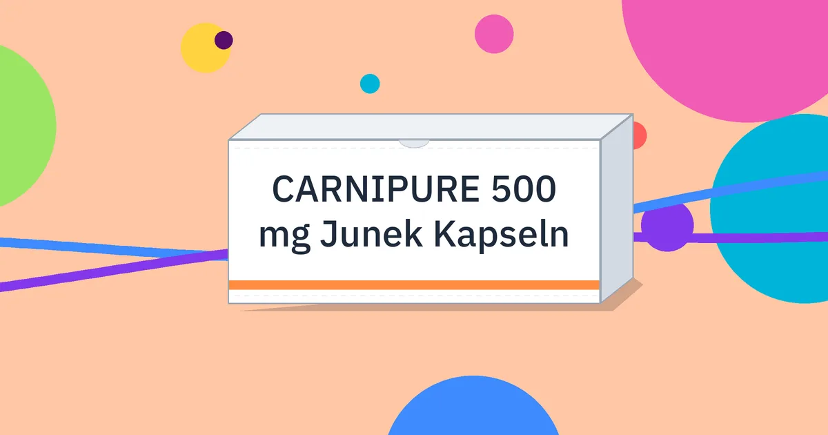 Symbolbild: Packung mit der Aufschrift CARNIPURE 500 mg Junek Kapseln (PZN 01105161) – Verfügbarkeit und Bezug in Apotheken in Frankfurt am Main