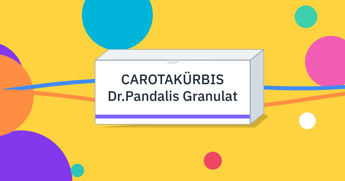 Symbolbild: Packung mit der Aufschrift CAROTAKÜRBIS Dr.Pandalis Granulat (PZN 08537567) – Verfügbarkeit und Bezug in Apotheken in Frankfurt am Main