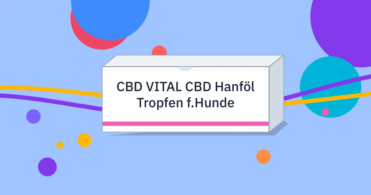 Symbolbild: Packung mit der Aufschrift CBD VITAL CBD Hanföl Tropfen f.Hunde (PZN 16887608) – Verfügbarkeit und Bezug in Apotheken in Frankfurt am Main