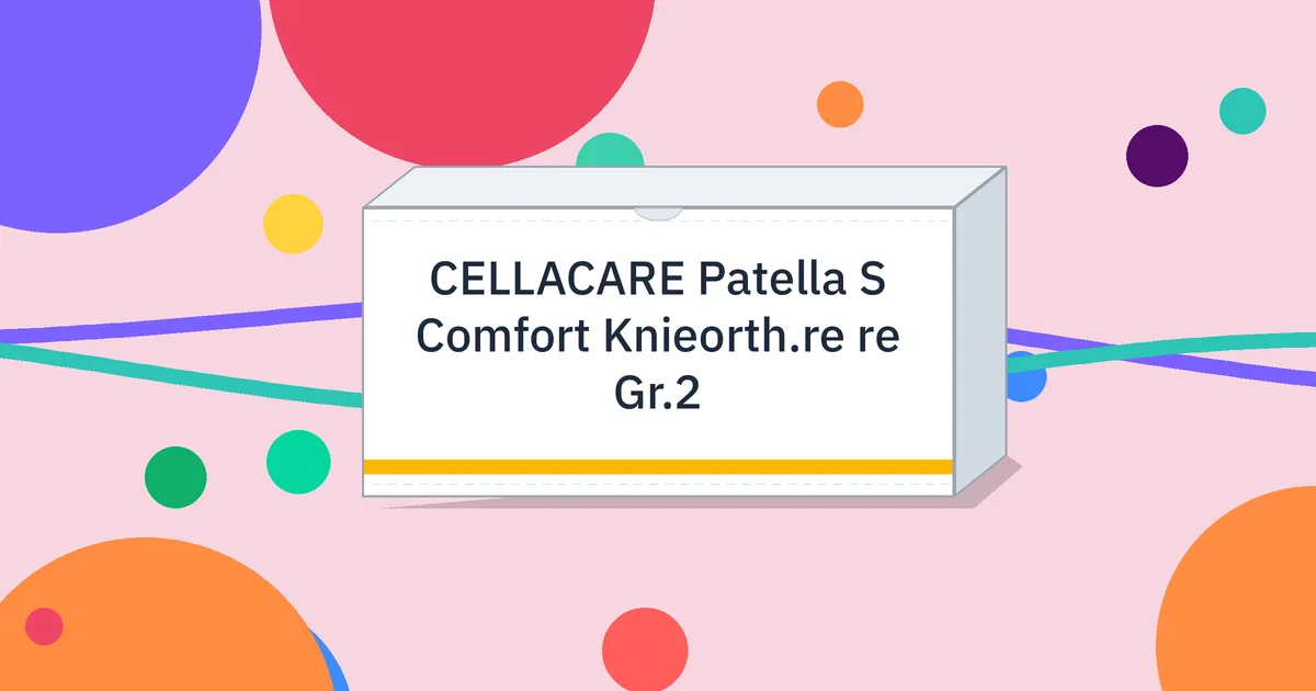 Symbolbild: Packung mit der Aufschrift CELLACARE Patella S Comfort Knieorth.re re Gr.2 (PZN 19251182) – Verfügbarkeit und Bezug in Apotheken in Frankfurt am Main