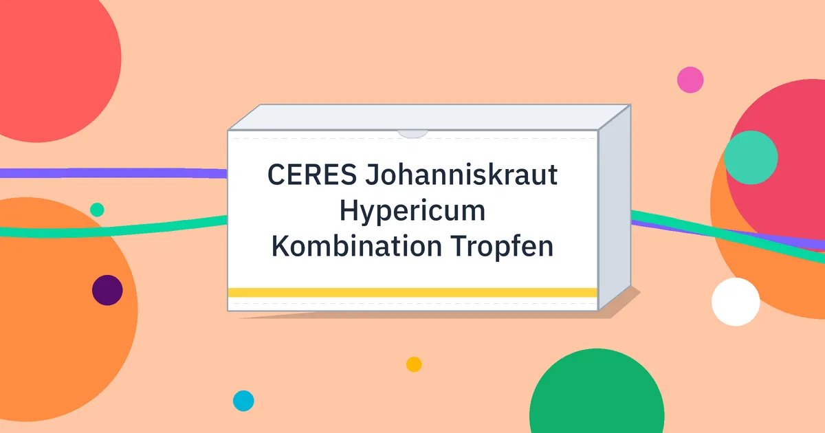Symbolbild: Packung mit der Aufschrift CERES Johanniskraut Hypericum Kombination Tropfen (PZN 19237584) – Verfügbarkeit und Bezug in Apotheken in Frankfurt am Main