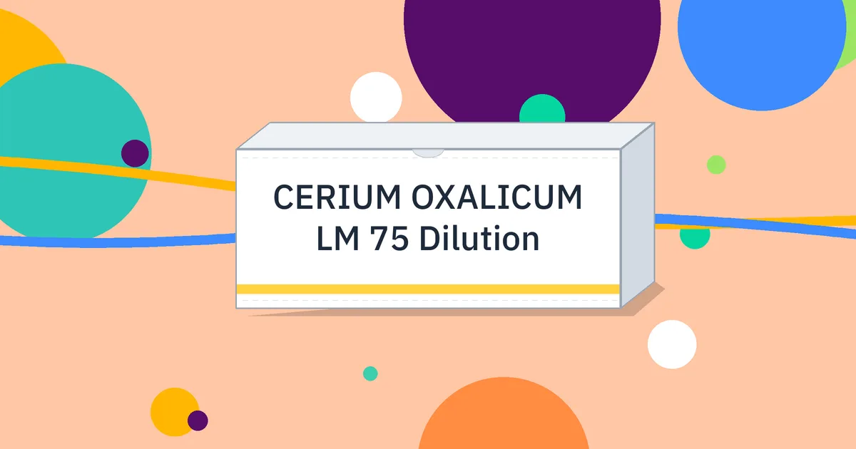 Symbolbild: Packung mit der Aufschrift CERIUM OXALICUM LM 75 Dilution (PZN 13438301) – Verfügbarkeit und Bezug in Apotheken in Frankfurt am Main