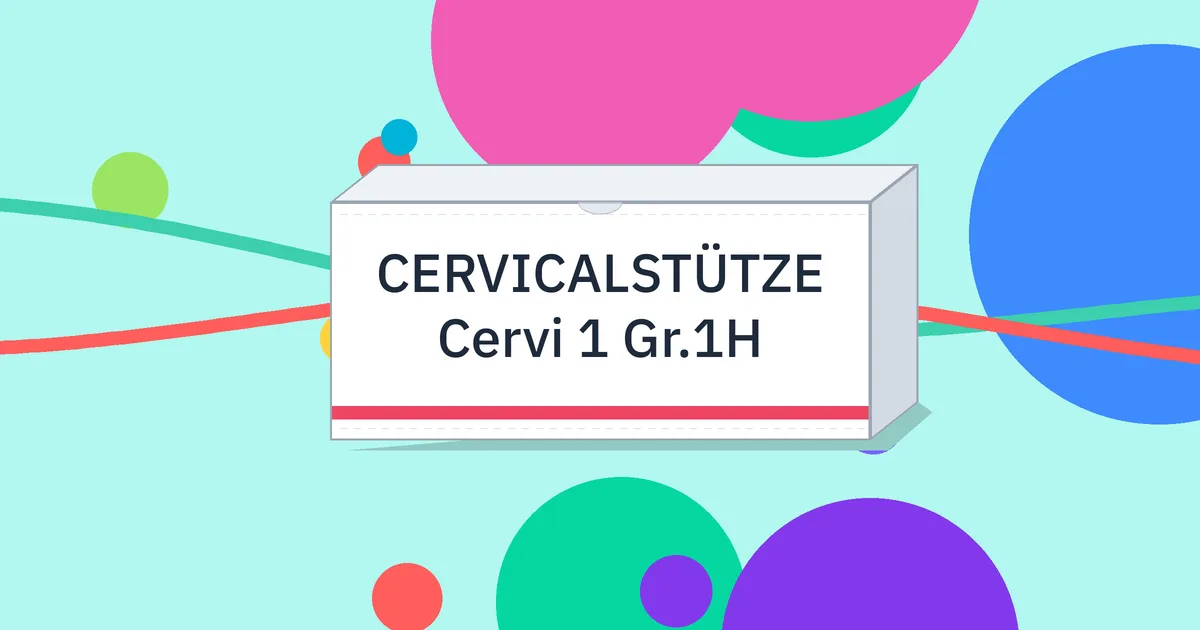 Symbolbild: Packung mit der Aufschrift CERVICALSTÜTZE Cervi 1 Gr.1H (PZN 05042150) – Verfügbarkeit und Bezug in Apotheken in Frankfurt am Main