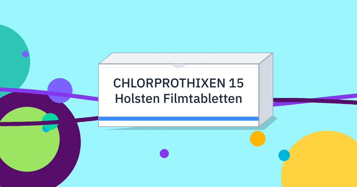 Symbolbild: Packung mit der Aufschrift CHLORPROTHIXEN 15 Holsten Filmtabletten (PZN 01528861) – Verfügbarkeit und Bezug in Apotheken in Frankfurt am Main
