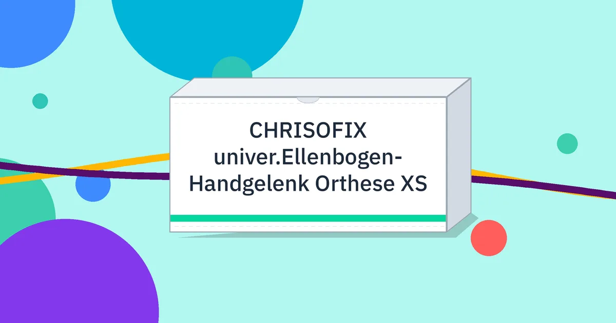 Symbolbild: Packung mit der Aufschrift CHRISOFIX univer.Ellenbogen-Handgelenk Orthese XS (PZN 19555048) – Verfügbarkeit und Bezug in Apotheken in Frankfurt am Main