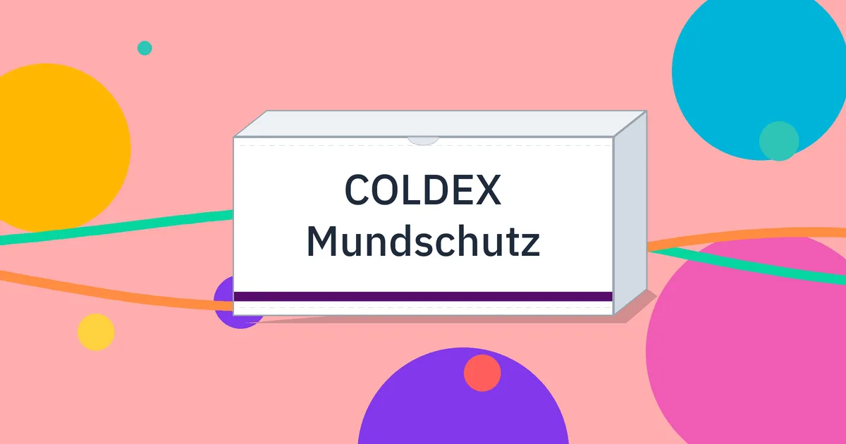 Symbolbild: Packung mit der Aufschrift COLDEX Mundschutz (PZN 08692612) – Verfügbarkeit und Bezug in Apotheken in Frankfurt am Main
