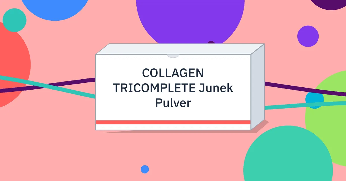 Symbolbild: Packung mit der Aufschrift COLLAGEN TRICOMPLETE Junek Pulver (PZN 20891805) – Verfügbarkeit und Bezug in Apotheken in Frankfurt am Main