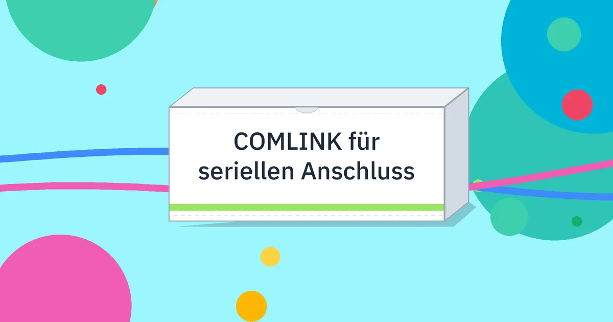 Symbolbild: Packung mit der Aufschrift COMLINK für seriellen Anschluss (PZN 03762934) – Verfügbarkeit und Bezug in Apotheken in Frankfurt am Main