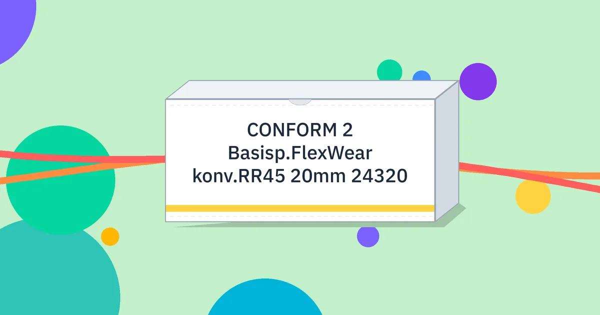 Symbolbild: Packung mit der Aufschrift CONFORM 2 Basisp.FlexWear konv.RR45 20mm 24320 (PZN 00733671) – Verfügbarkeit und Bezug in Apotheken in Frankfurt am Main