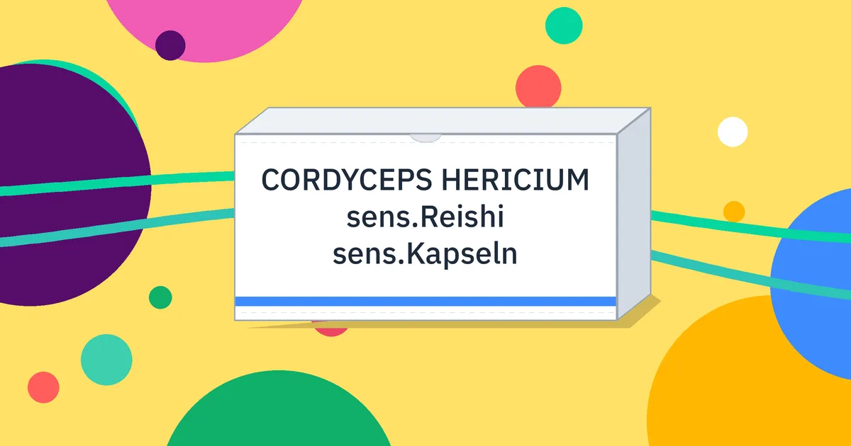Symbolbild: Packung mit der Aufschrift CORDYCEPS HERICIUM sens.Reishi sens.Kapseln (PZN 19710514) – Verfügbarkeit und Bezug in Apotheken in Frankfurt am Main