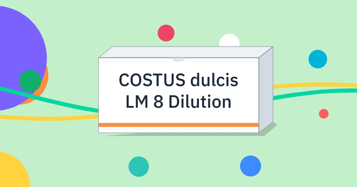 Symbolbild: Packung mit der Aufschrift COSTUS dulcis LM 8 Dilution (PZN 13454889) – Verfügbarkeit und Bezug in Apotheken in Frankfurt am Main