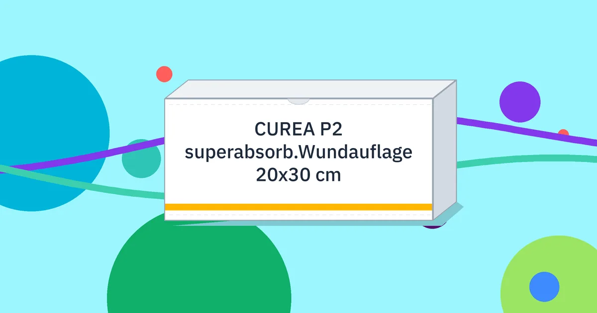 Symbolbild: Packung mit der Aufschrift CUREA P2 superabsorb.Wundauflage 20x30 cm (PZN 09238068) – Verfügbarkeit und Bezug in Apotheken in Frankfurt am Main