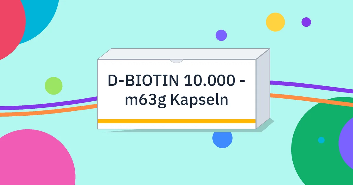Symbolbild: Packung mit der Aufschrift D-BIOTIN 10.000 -m63g Kapseln (PZN 17568408) – Verfügbarkeit und Bezug in Apotheken in Frankfurt am Main