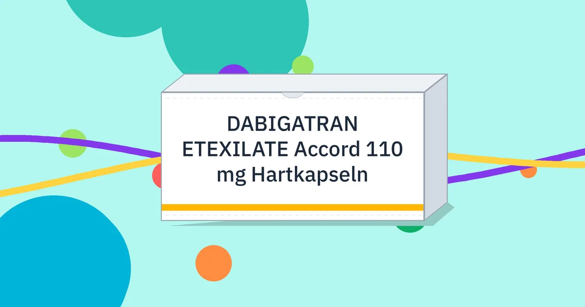 Symbolbild: Packung mit der Aufschrift DABIGATRAN ETEXILATE Accord 110 mg Hartkapseln (PZN 18407469) – Verfügbarkeit und Bezug in Apotheken in Frankfurt am Main