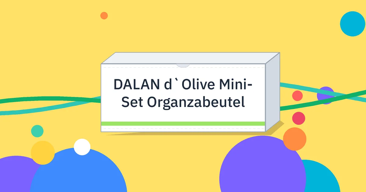 Symbolbild: Packung mit der Aufschrift DALAN d`Olive Mini-Set Organzabeutel (PZN 13754137) – Verfügbarkeit und Bezug in Apotheken in Frankfurt am Main