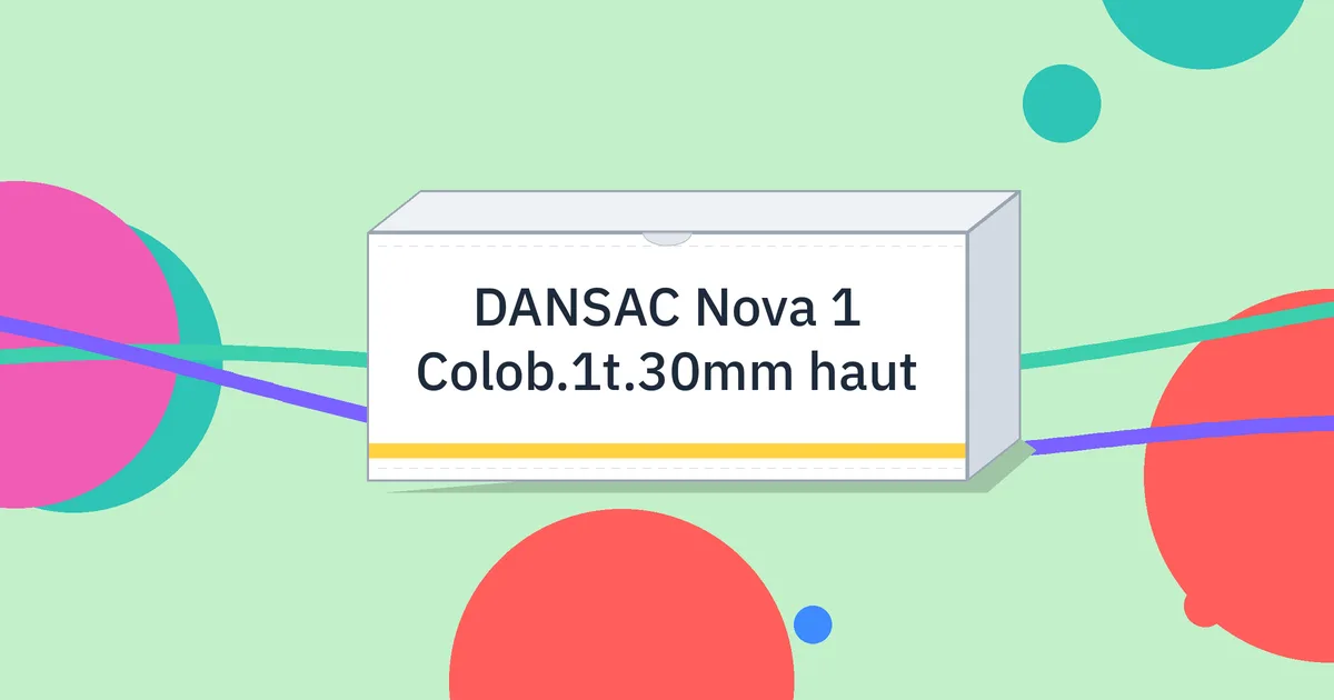 Symbolbild: Packung mit der Aufschrift DANSAC Nova 1 Colob.1t.30mm haut (PZN 00599505) – Verfügbarkeit und Bezug in Apotheken in Frankfurt am Main