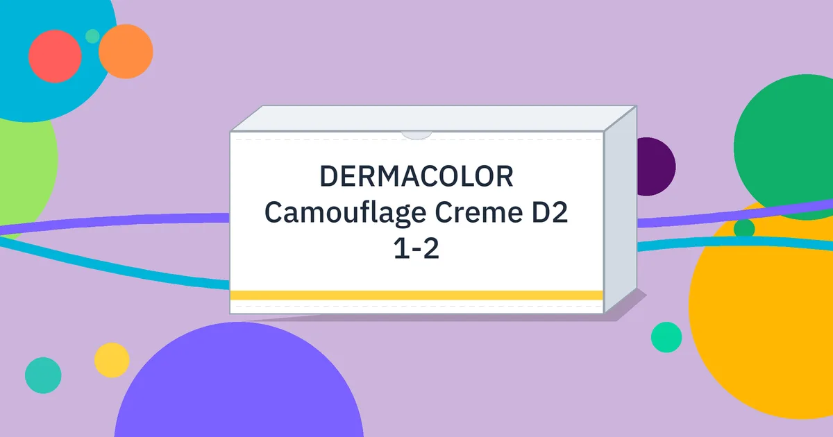 Symbolbild: Packung mit der Aufschrift DERMACOLOR Camouflage Creme D2 1-2 (PZN 15818798) – Verfügbarkeit und Bezug in Apotheken in Frankfurt am Main