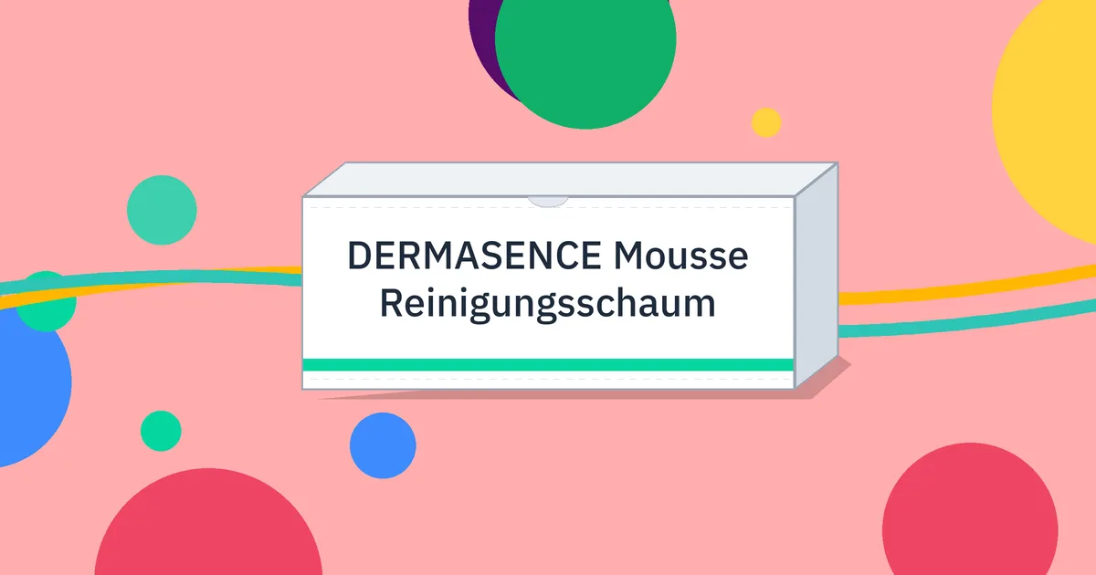 Symbolbild: Packung mit der Aufschrift DERMASENCE Mousse Reinigungsschaum (PZN 00021367) – Verfügbarkeit und Bezug in Apotheken in Frankfurt am Main