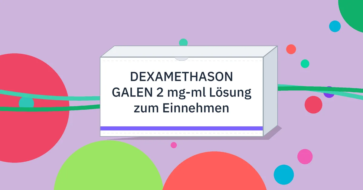 Symbolbild: Packung mit der Aufschrift DEXAMETHASON GALEN 2 mg-ml Lösung zum Einnehmen (PZN 17955944) – Verfügbarkeit und Bezug in Apotheken in Frankfurt am Main