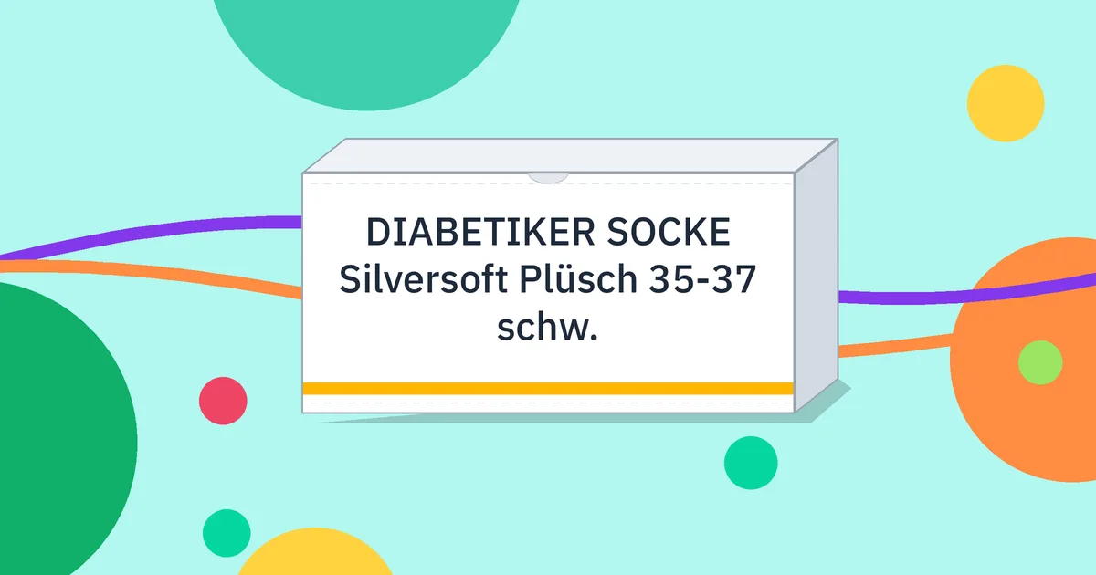 Symbolbild: Packung mit der Aufschrift DIABETIKER SOCKE Silversoft Plüsch 35-37 schw. (PZN 01897481) – Verfügbarkeit und Bezug in Apotheken in Frankfurt am Main